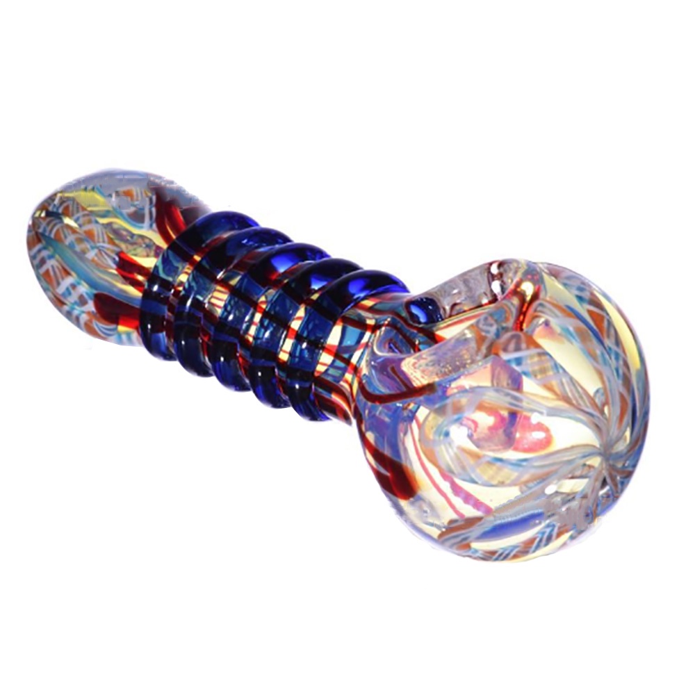 4" Colorful Glass Pipe Outside TWIST Bowl Hand Pipe Fumed Color ...