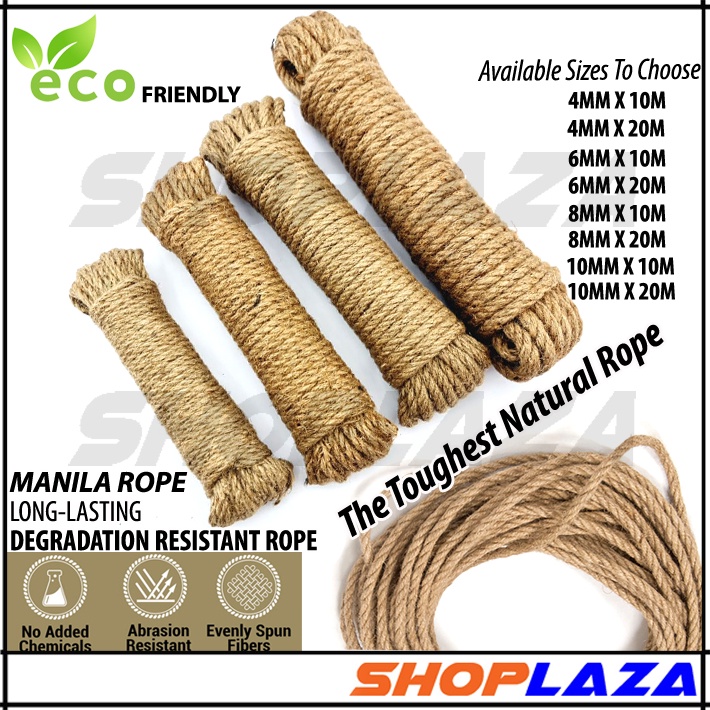 4MM 6MM 8MM 10MM Manila Rope Hemp Rope Tali Guni | Shopee Malaysia