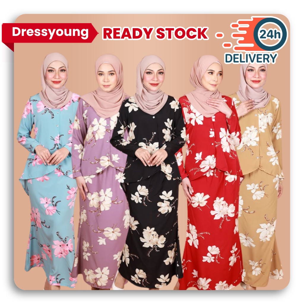 DRESSYOUNG READY STOCK Ixara Adult Womens Baju Kurung Korean Crepe ...