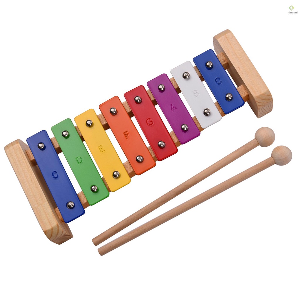 Doc Wood Pine Xylophone 8-Note C Key Percussion Toddle Kid Musical Toy ...
