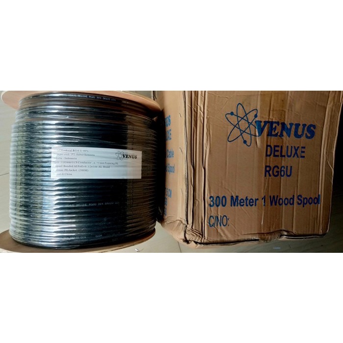 Rg6u Coaxial Cable 300 meters long VENUS Deluxe 90% Braid | Shopee Malaysia