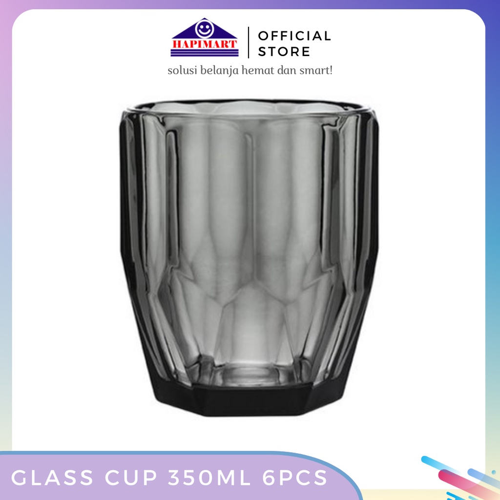 HITAM 350ml Luxury Premium Black Crystal Glass Cup/Drinking Glass Set ...