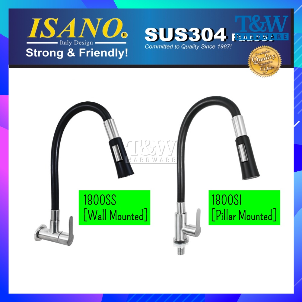 ISANO Premium Matte Black SUS304 Stainless Steel Wall Mounted Kitchen ...