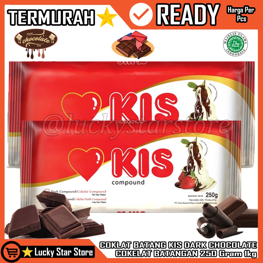 Chocolate Block KIS 250GR CHOCOLATE Bar KIS DARK CHOCOLATE COMPOUND ...