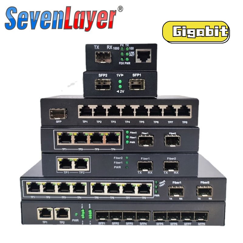Gigabit Network SFP Fiber switch 1000Mbps SFP media converter Ethernet ...