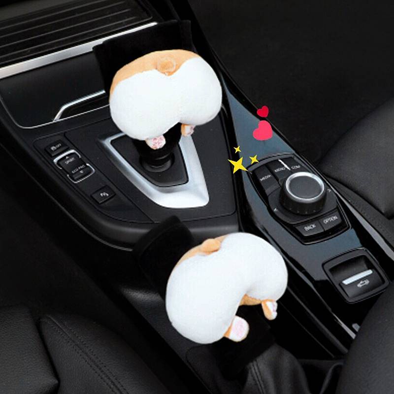 Car Handbrake Sleeve Shift Knob Cover Cartoon Cute Universal Gear Shift ...