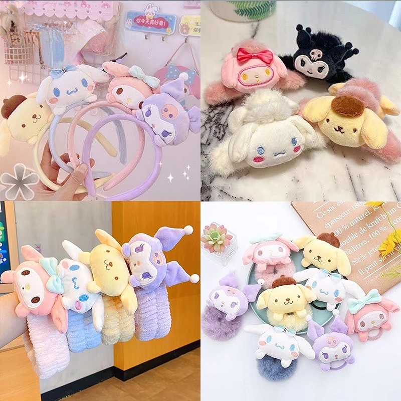 Japanese Cute Sanrio Headband Hair Tie Pudding Dog Melody Cinnamon Ring ...