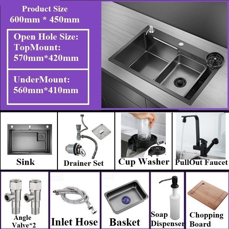 [BUY 1 FREE 10] Waterfall Sink 7545 Premium Nano Sink Z Step Sink ...