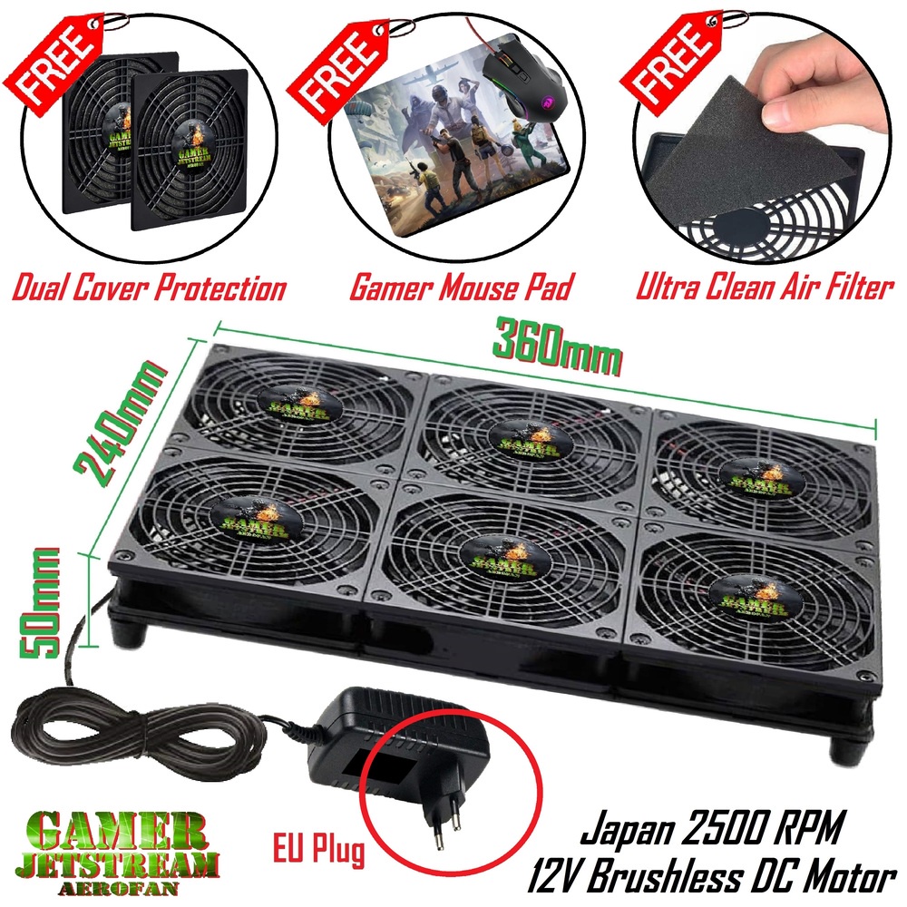 240mm x 360mm (6 Fan) Non Speed Control GAMER JETSTREAM AEROFAN ...