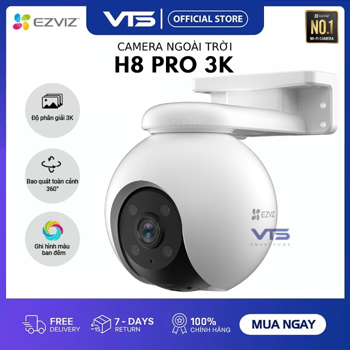 Ezviz H8 Pro 5MP Wifi Camera - Outdoor 360 Degree Rotation, 2-Way Conversation - H8 5MP Quick ...