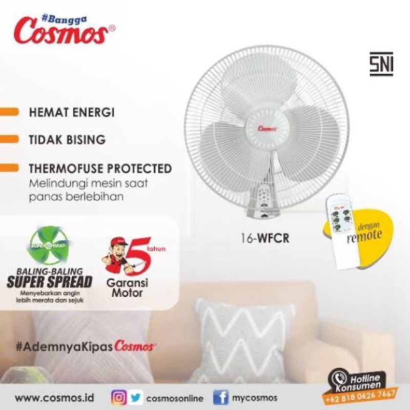 Cosmos 16 inch wall fan with remote/Cosmos WFCR fan (Use remote ...