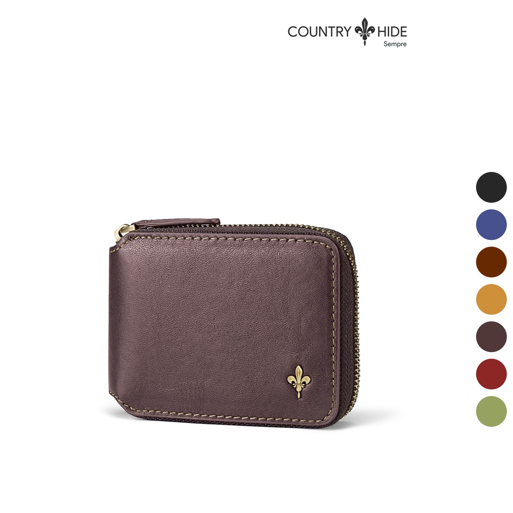 COUNTRY HIDE SEMPRE Top Grain Cowhide RFID Blocking Bi-Fold Mid Flip ...