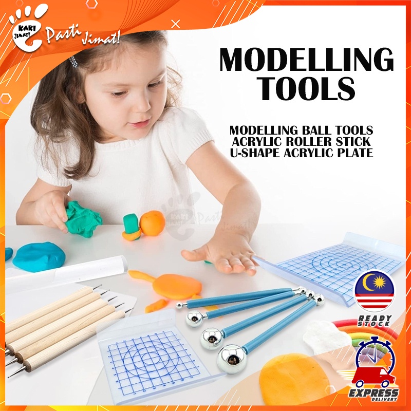 Kaki Jimat Modelling Ball Tool / Acrylic Stick Roller / U-Shape Acrylic ...