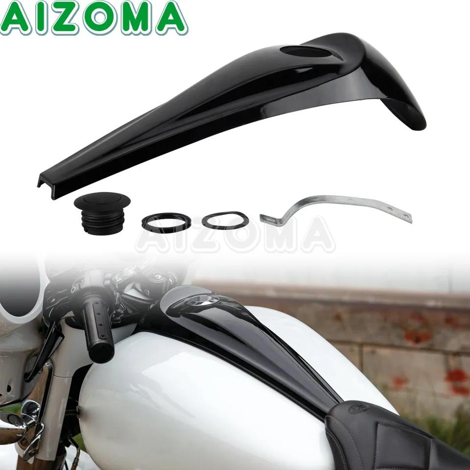 Black Smooth Dash Fuel Console For Harley Custom 08-20 Touring Electra ...