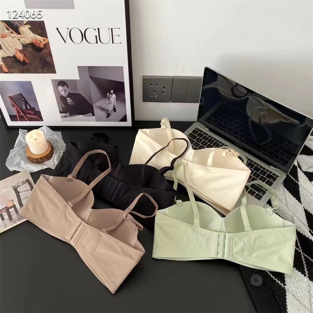 Small Breasts Gathered Bra Strapless Non-slip Underwear Women Sexy Bras ...