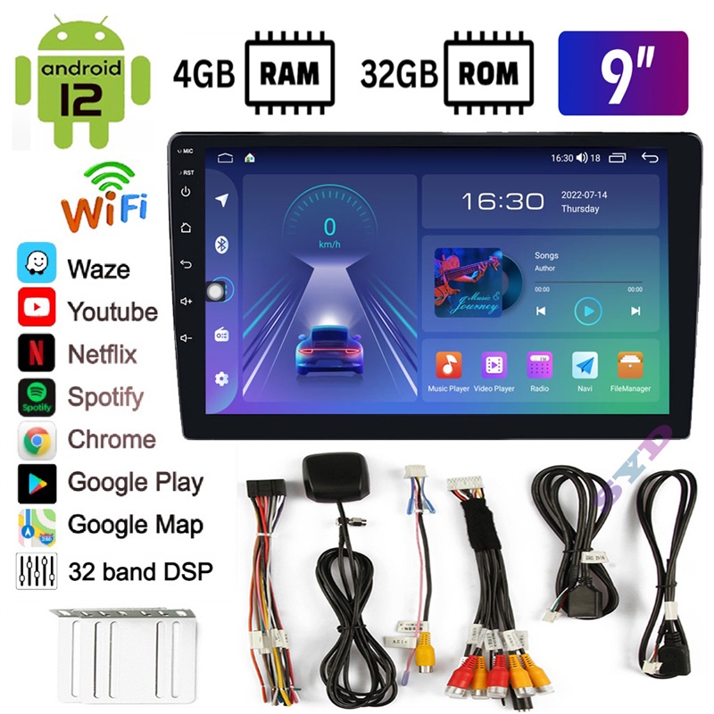 [4+32G IPS ]9 inch Double 2DIN LCD Car Radio Stereo Bluetooth ...