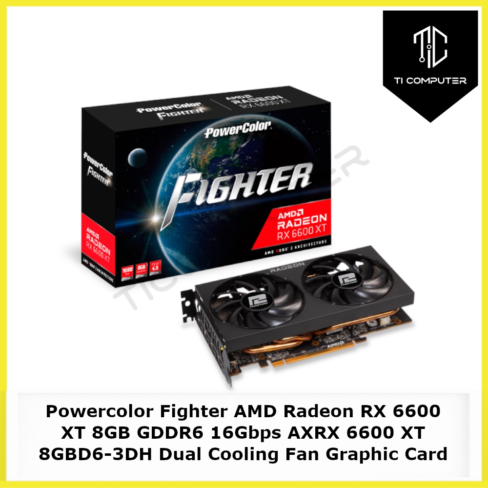 Powercolor Fighter AMD Radeon RX 6600 XT 8GB GDDR6 16Gbps AXRX 6600 XT ...