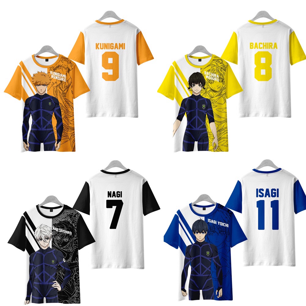 BLUE LOCK NAGI Pattern 3D Printing Short Sleeves T Shirt Boys Girls ...