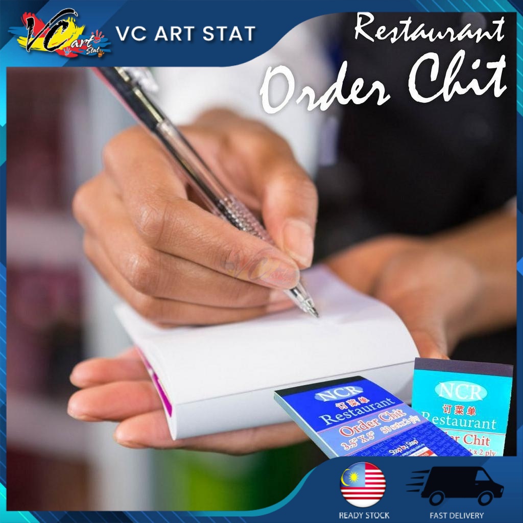 NCR Restaurant Order Chits 2 ply NCR 3.5 x 5 inches | Shopee Malaysia
