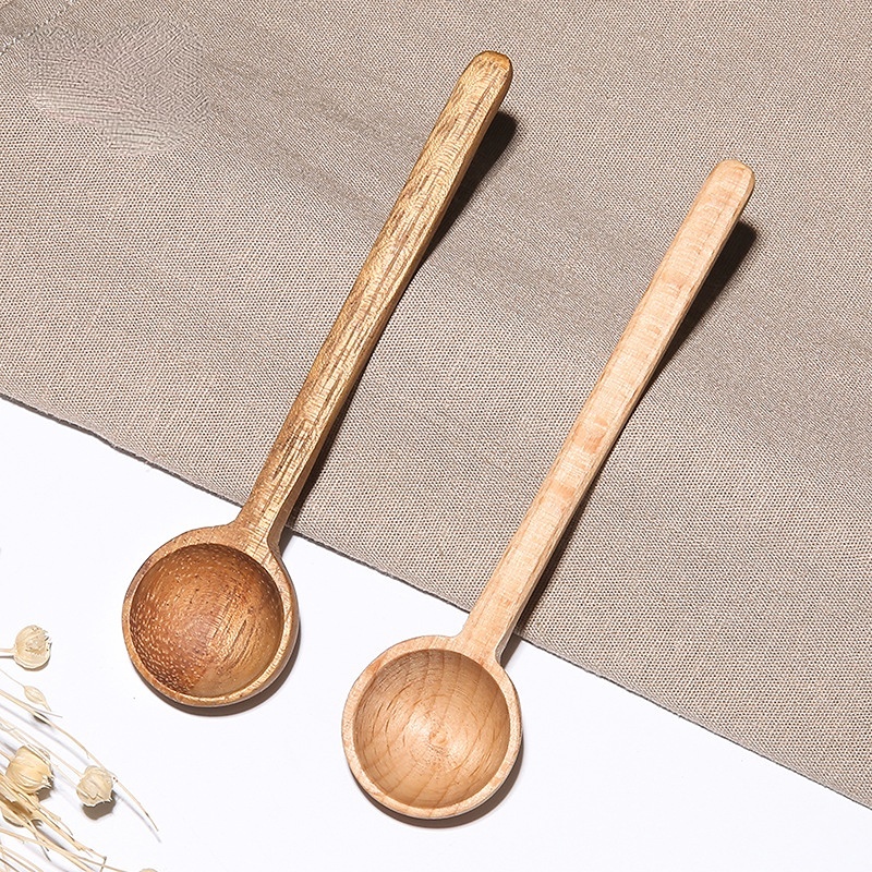Wooden Long Handle Stirring Honey Spoon Coffee Milk Tea Spoon Household ...