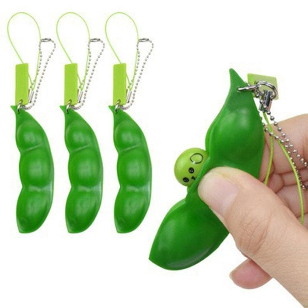 Olove Fidget Toys Decompression Edamame Game Pop It Squishy Keychain ...