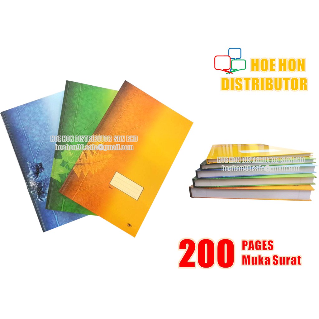 Hard Cover Foolscap Notebook F4 Buku Log Kulit Tebal 200 Pages Single ...