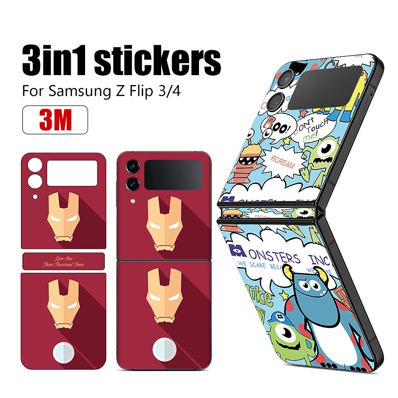 Cartoon 3M Full Sticker Cover For Samsung Z Flip 4 For Z Flip 3 Center ...