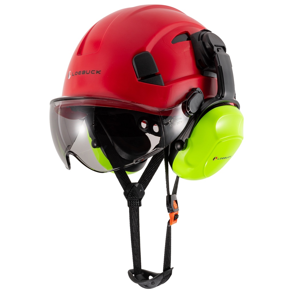LOEBUCK American style construction work safety helmet with goggles and ...