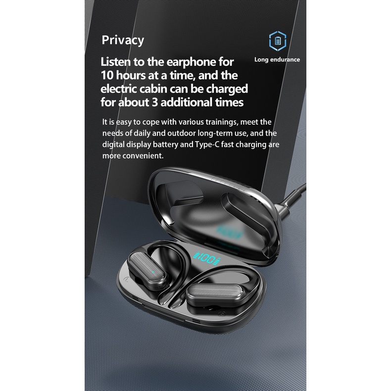 Philips TWS Bluetooth 5.0 Earphone Wireless Ear Hook Earphones Bone ...