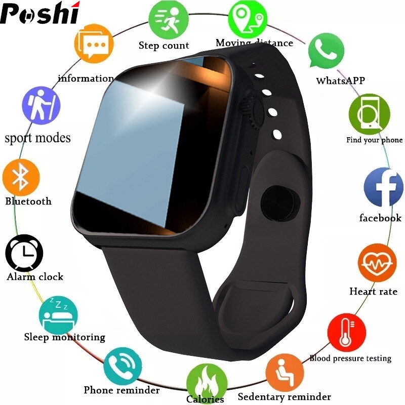 POSHI Full Touch Screen Smart Watch For Men Original Brand Waterproof ...