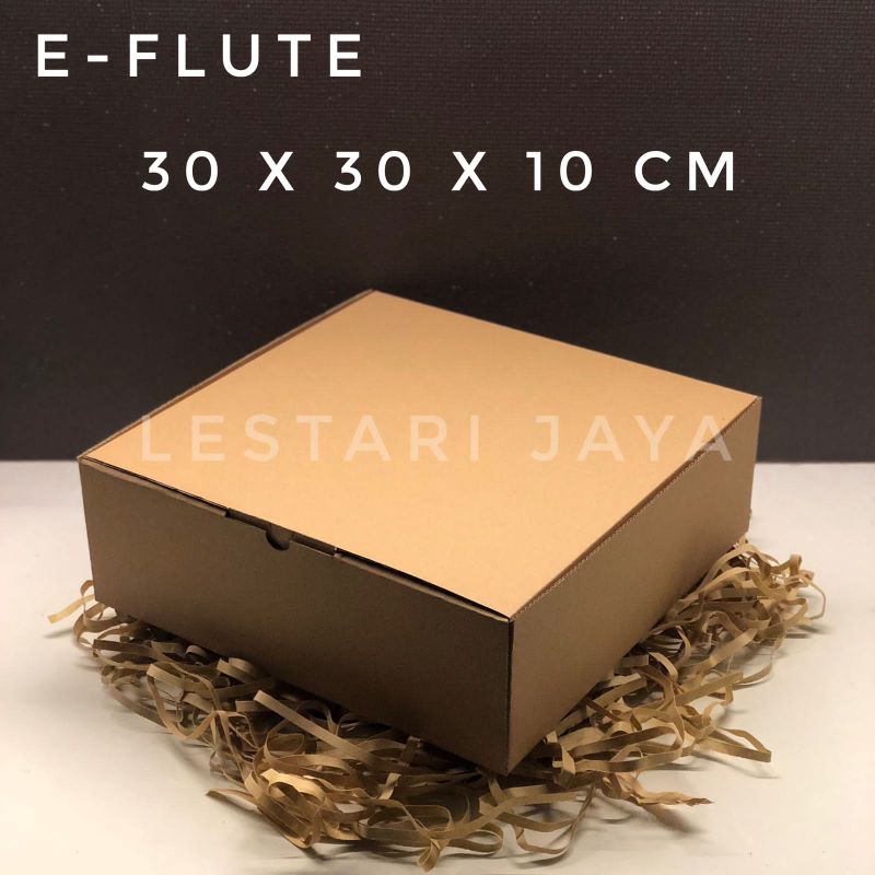 Brown E-Flute Cardboard Box for Packaging Olshop Clothes Sovenirs Cake ...