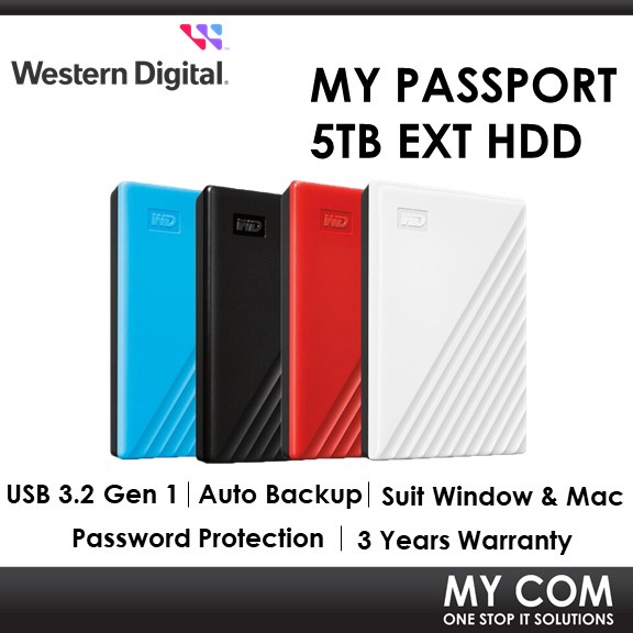 Western Digital Wd My Passport 5tb Usb 3 0 Portable External Hard Disk Drive Hdd Shopee Malaysia