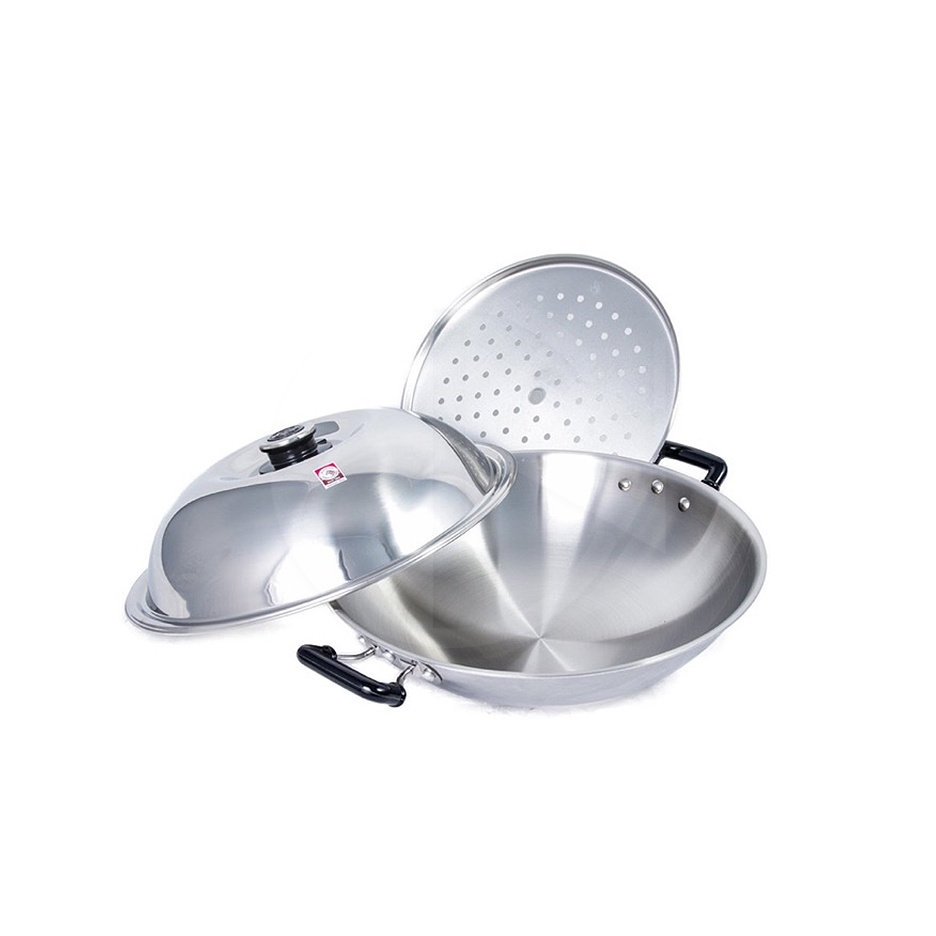 Zebra 5Ply Chinese Wok With Lid & Steaming Plate (42cm) | Shopee Malaysia