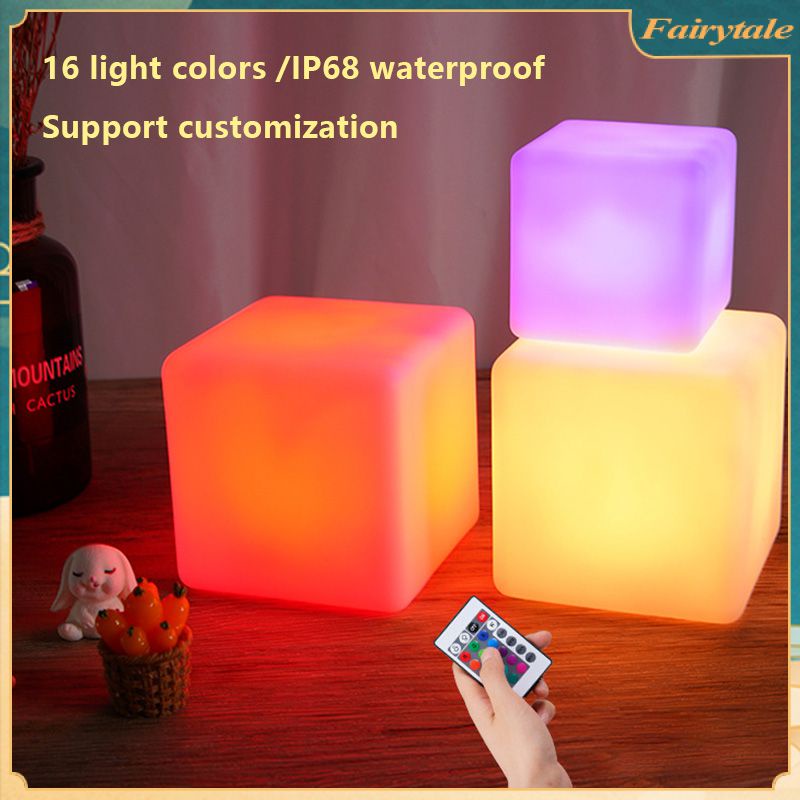 Led Square Lamp Rgb Colorful Bar Atmosphere Cube Lights With Remote ...