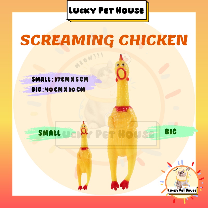 Cat Toy Screaming Chicken Funny Easter Squeeze Screaming Rubber Chicken ...