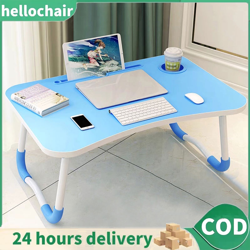 Foldable bed lazy desk Portable Laptop Desk Study Table with USB Cup ...
