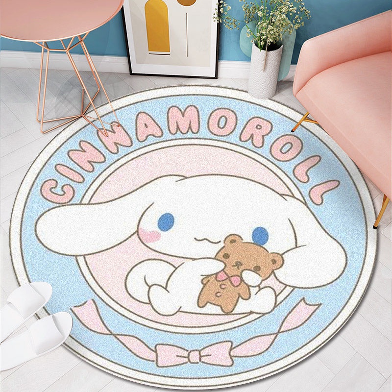 Large Sanrio Floor Mat Cinnamoroll Carpet Cute Cartoon Rug Round Mat ...