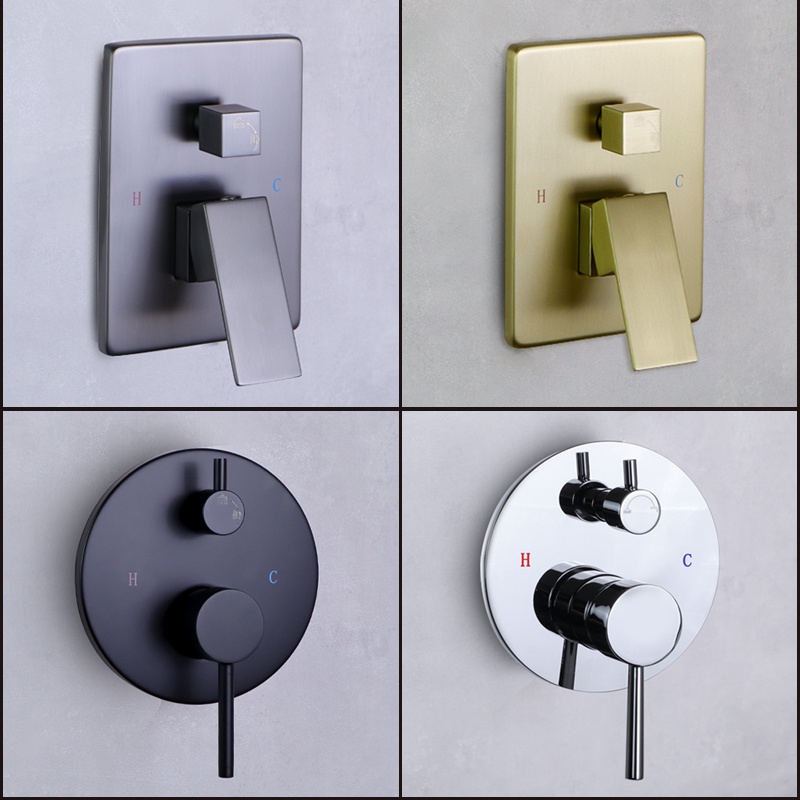 2 Functions Wall Mounted Top Hand Shower Bath Valve Hot and Cold Solid ...
