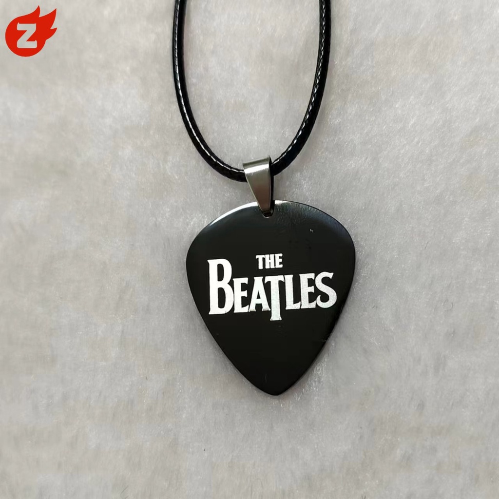 The Beatles Guitar Pick Pendant ~Jewelry Accessories Leather Rope ...