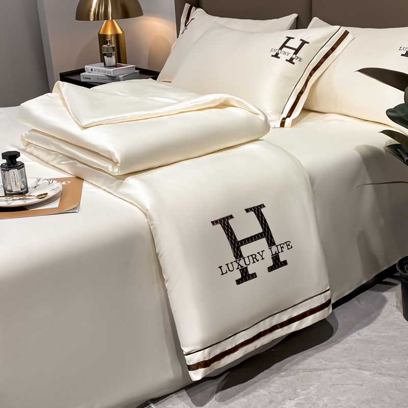 Luxury Washed Silk Summer Quilt King Queen Size Smooth Cool Satin ...