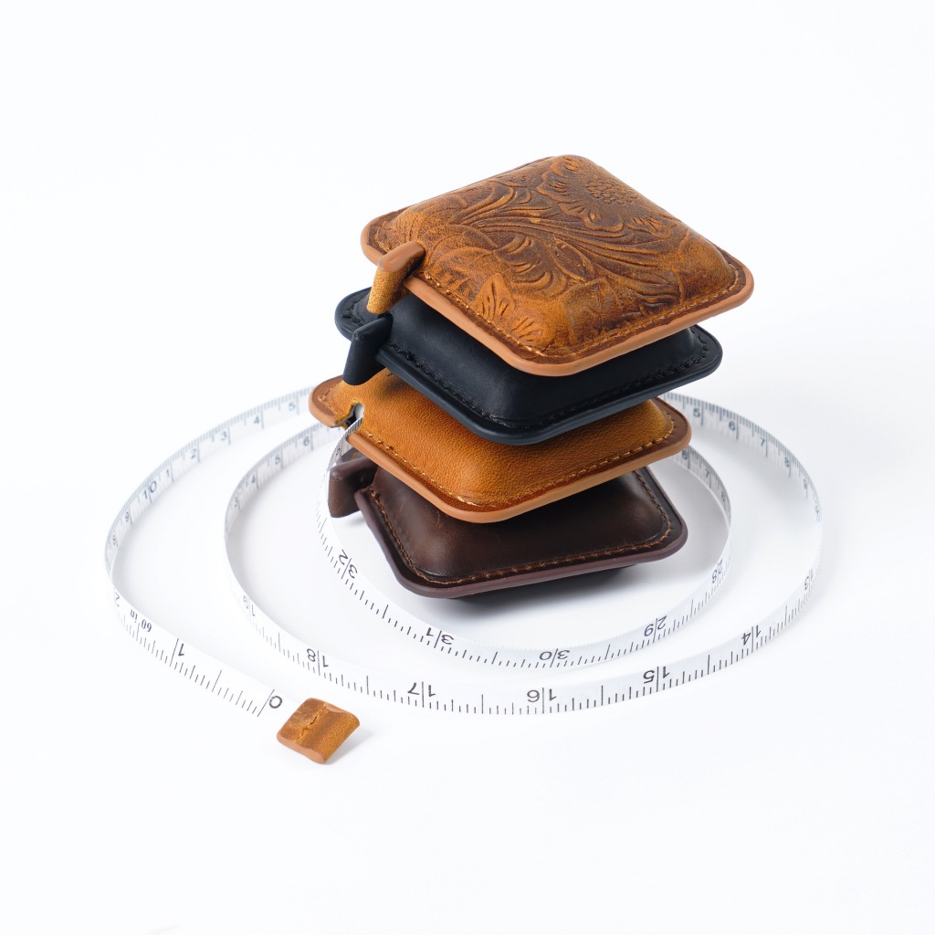GENODERN Retro Cowhide Tape Measure Genuine Leather Measuring Tape ...