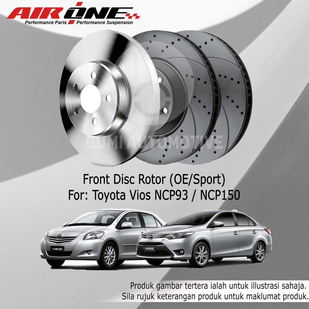 Toyota Vios NCP93 NCP150 *Rear using brake disc spec only* Front (Depan ...