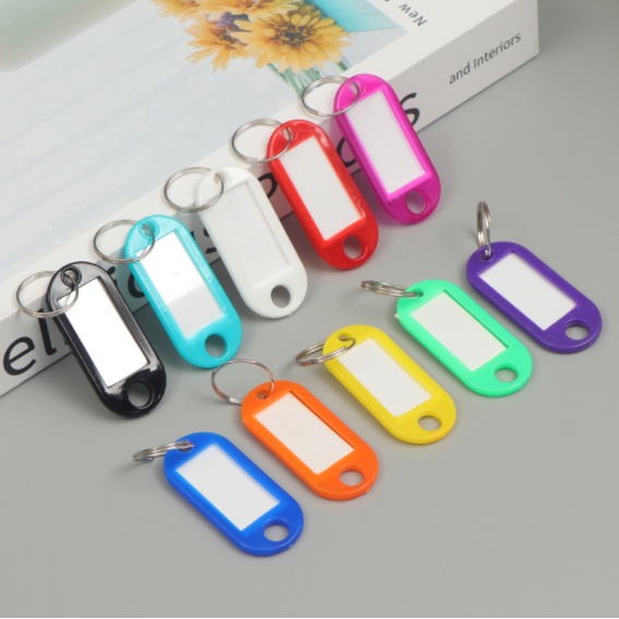 1 Pcs Plastic Keychain Key Tags label Baggage Tag ID Label Name Tags ...