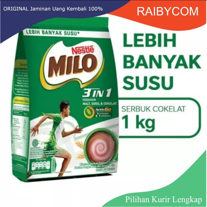 LOKAL Milo Milk 1kg NESTLE 3 in 1 ACTIV GO 1 Kg 1000 grams Milo Local ...