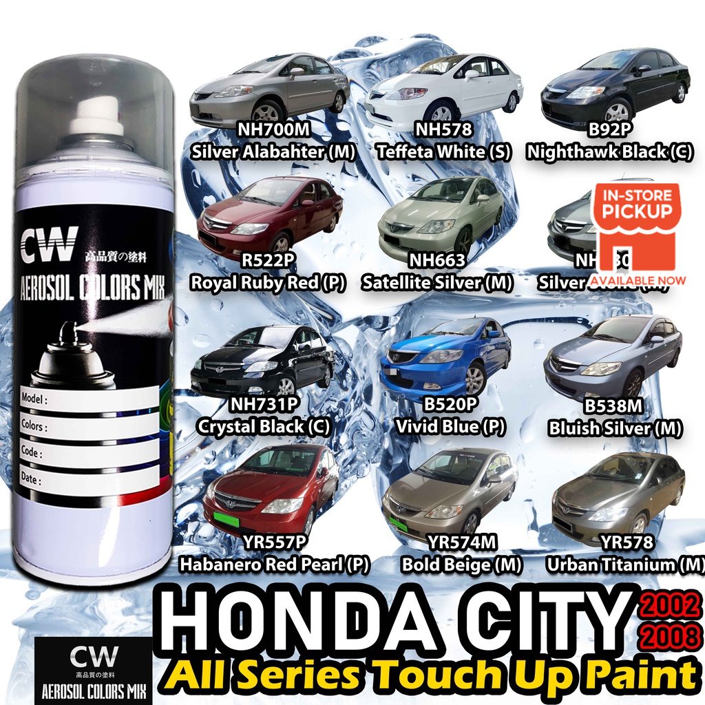 [ HONDA CITY 2002-2008 ] Touch Up Paint Color CW Aikka Aerosol DIY Cat ...