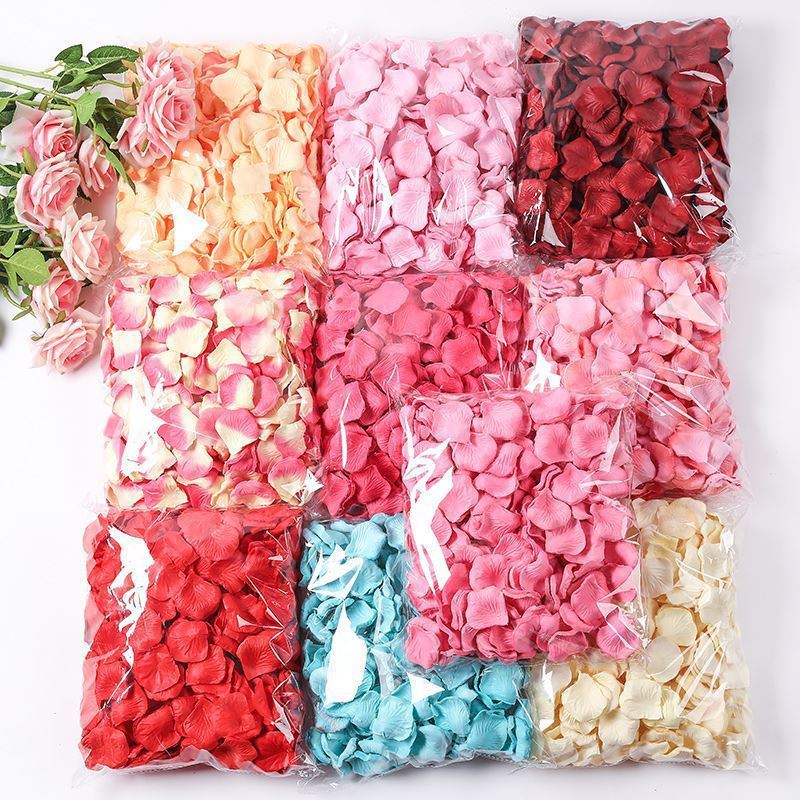 Xinyue 1000pcs Rose petals Non-Woven Bunga Rose Hiasan Fabric Stacked ...