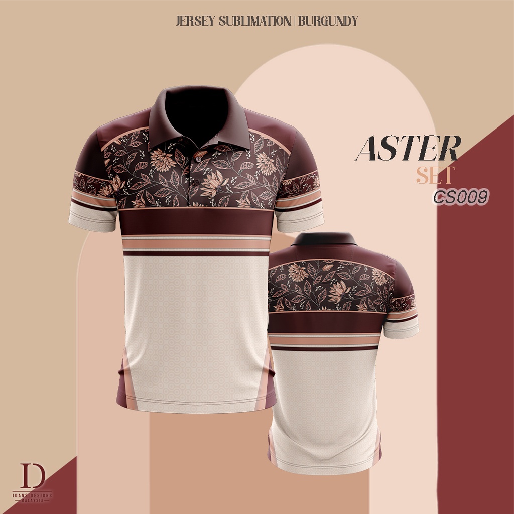 JERSEY POLO EDITION ASTER - CS009 BURGUNDY | Shopee Malaysia