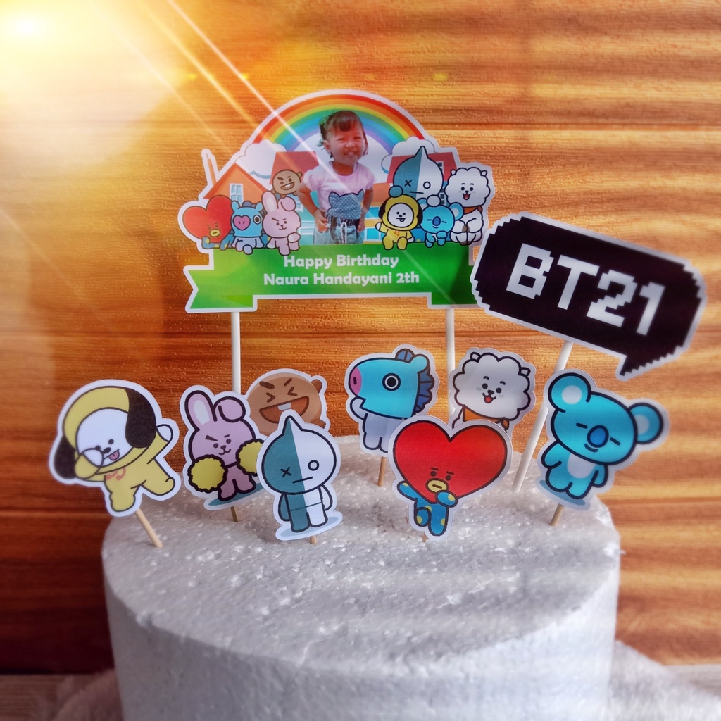 Custom BT21 Cake Topper Photos and Names for Birthday Cake and Cupcake ...