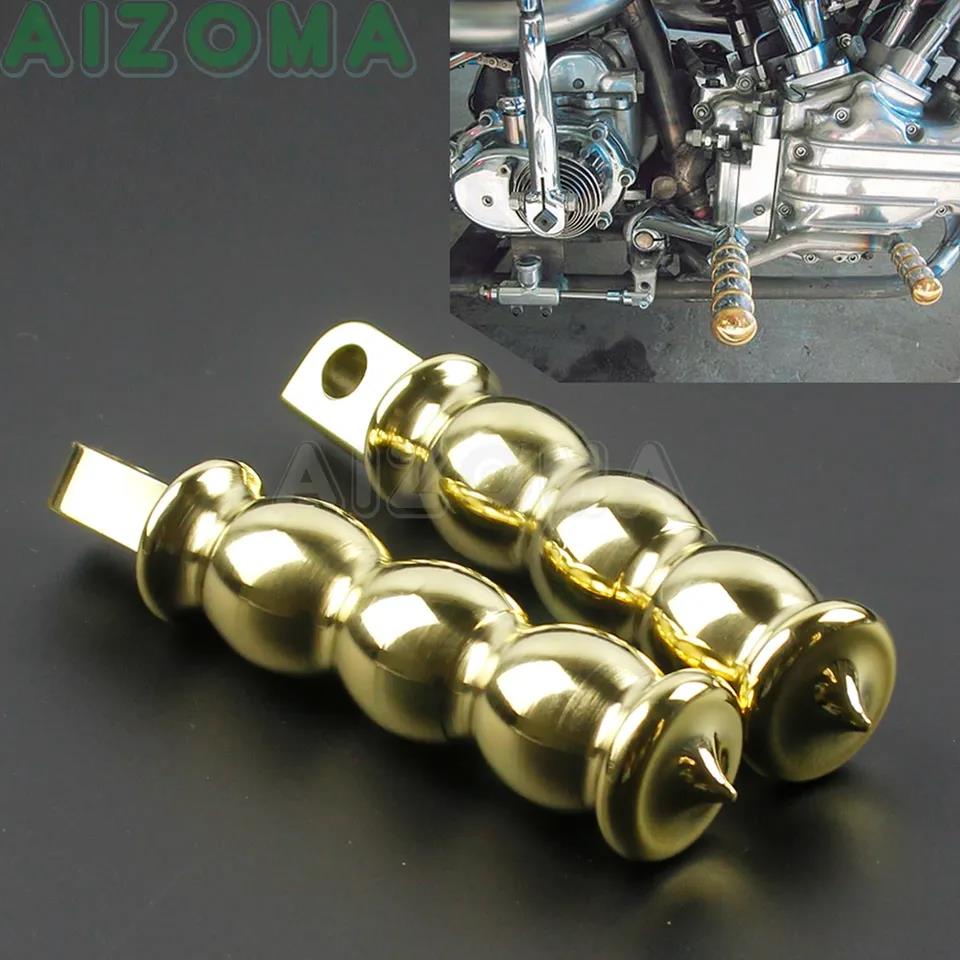 Cafe Racer Motorcycle Solid Brass Footpegs Footrests For Harley Softail ...