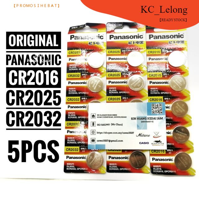 (Ready Stock) Original Panasonic 3V CR2016 CR2025 CR2032 Lithium Batteries. Made In Indonesia ...